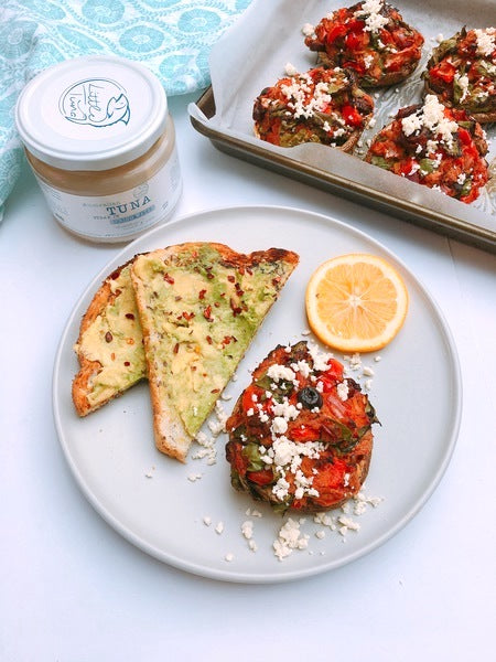 Michelle Bridges 12WBT Mediterranean Tuna Mushrooms with Avocado Toast ...